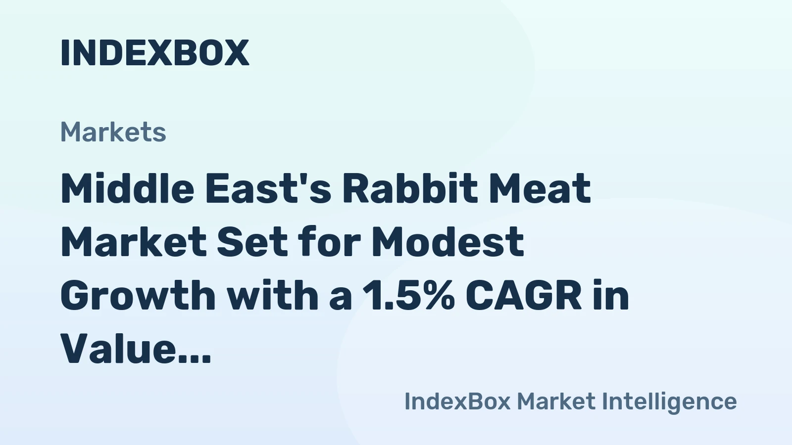 Middle East's Rabbit Meat Market Set for Modest Growth with a 1.5% CAGR in Value