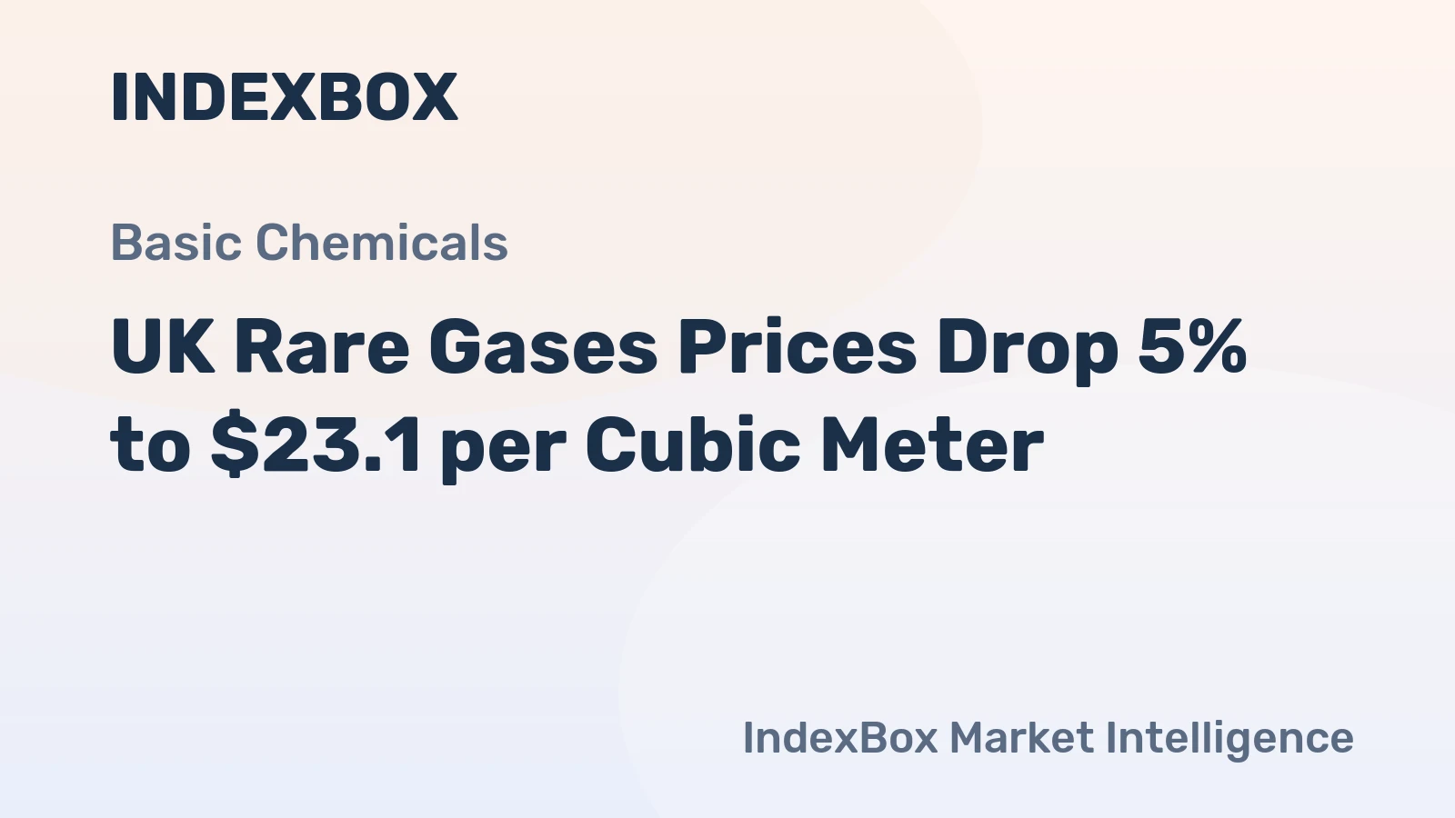 UK Rare Gases Prices Drop 5% to $23.1 per Cubic Meter