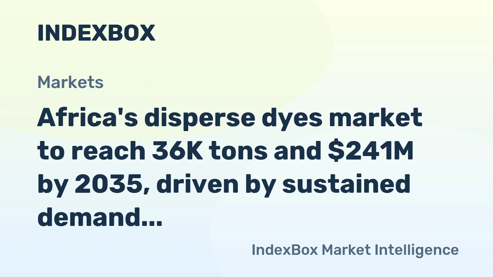 Africa's disperse dyes market to reach 36K tons and $241M by 2035, driven by sustained demand growth.