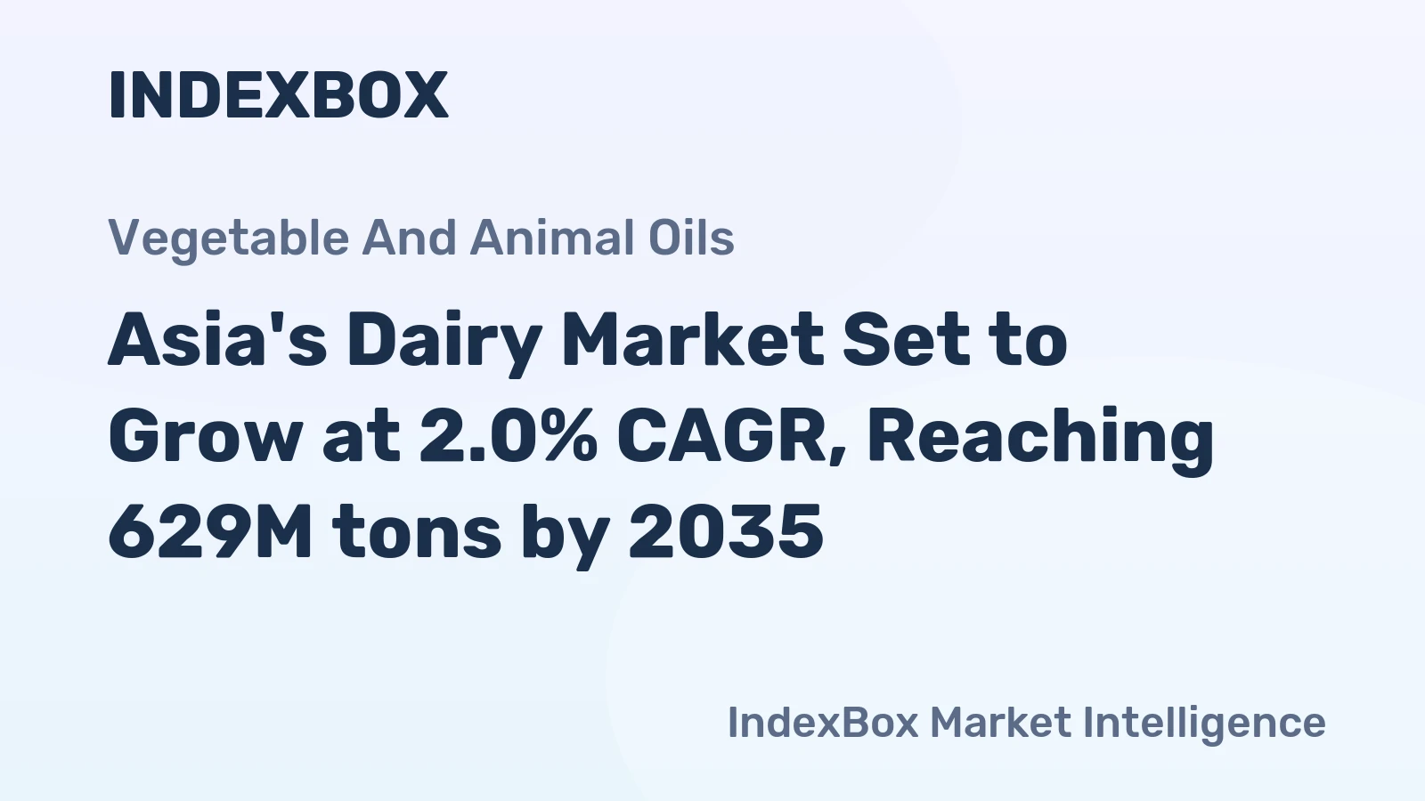 Asia's Dairy Market Set to Grow at 2.0% CAGR, Reaching 629M tons by 2035