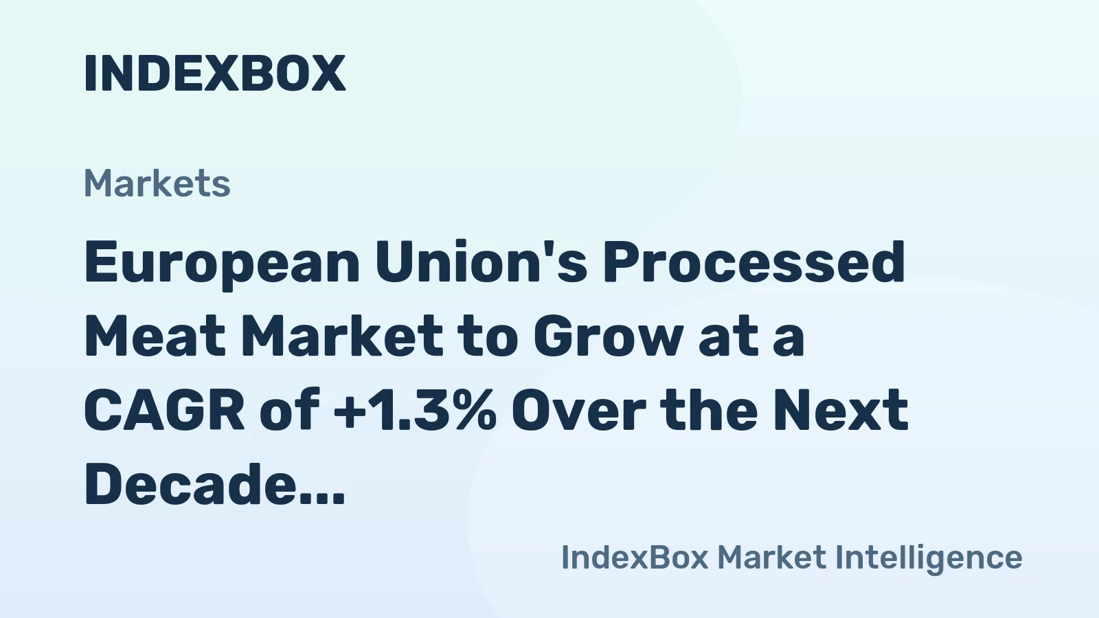 European Union's Processed Meat Market to Grow at a CAGR of +1.3% Over the Next Decade