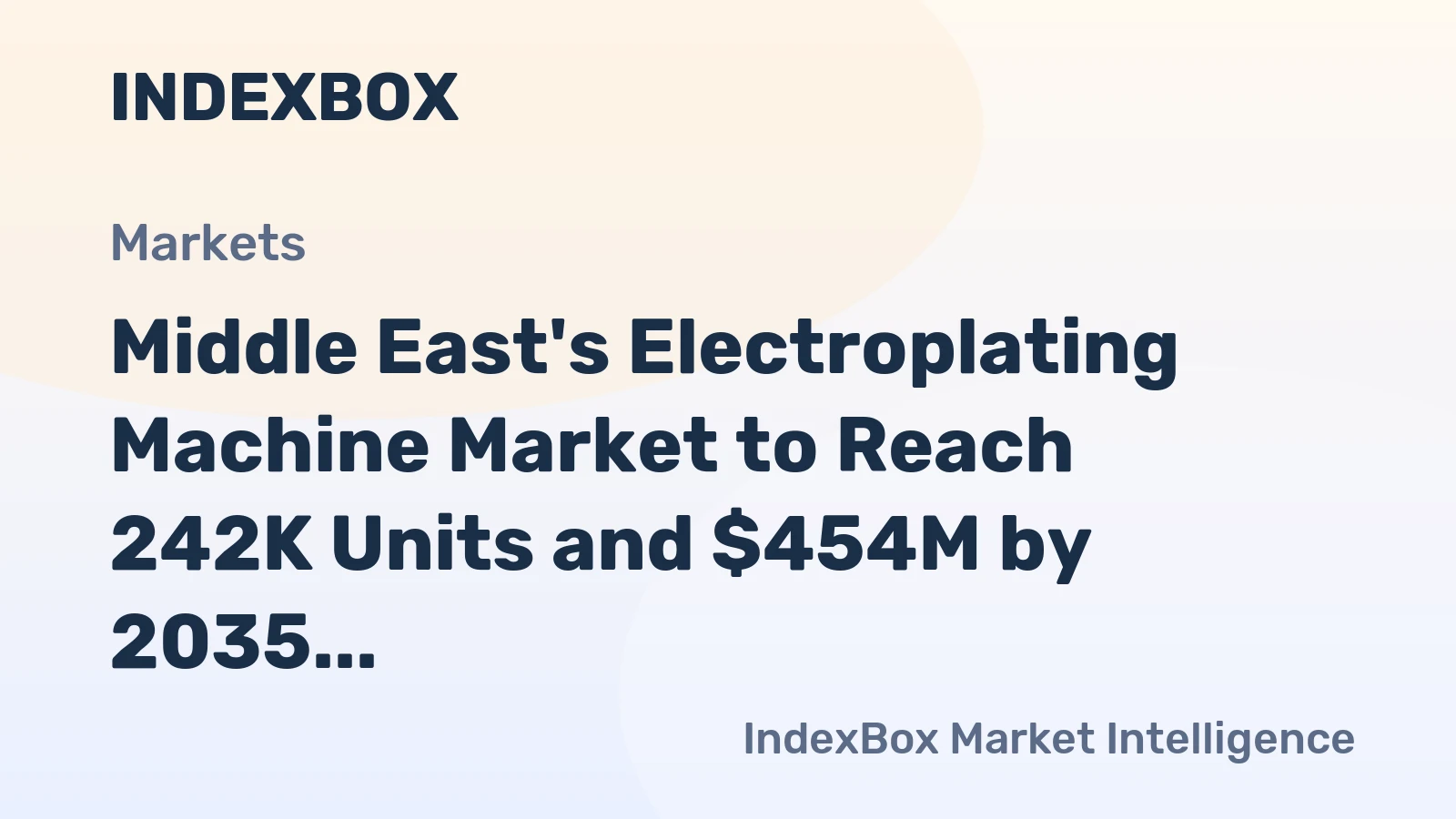Middle East's Electroplating Machine Market to Reach 242K Units and $454M by 2035