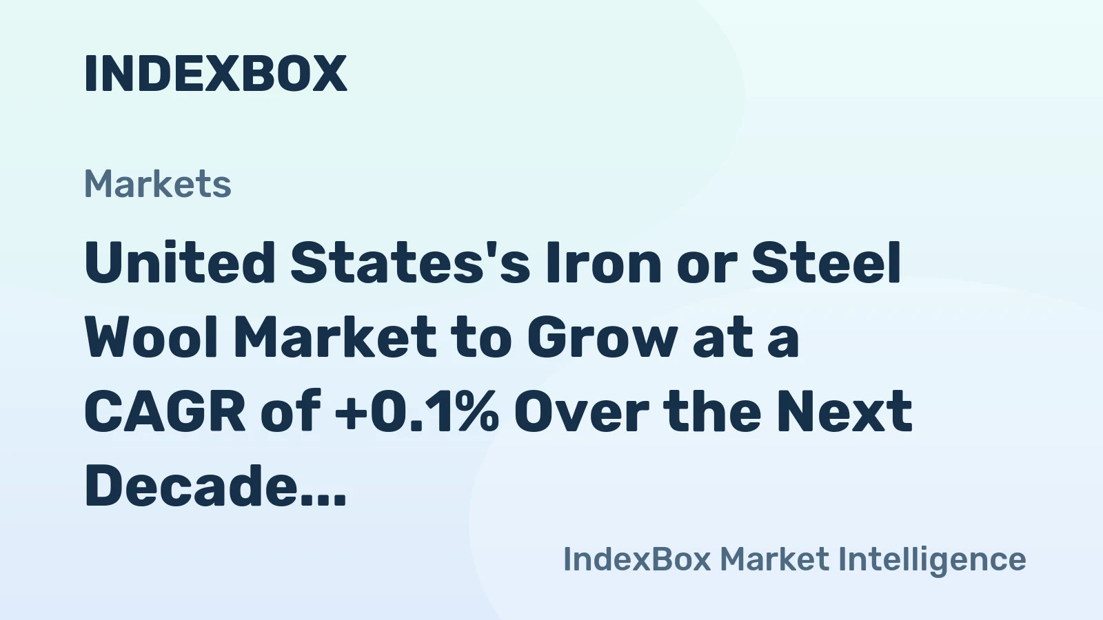 United States's Iron or Steel Wool Market to Grow at a CAGR of +0.1% Over the Next Decade