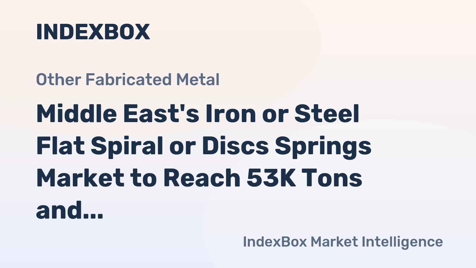Middle East's Iron or Steel Flat Spiral or Discs Springs Market to Reach 53K Tons and $460M by 2035