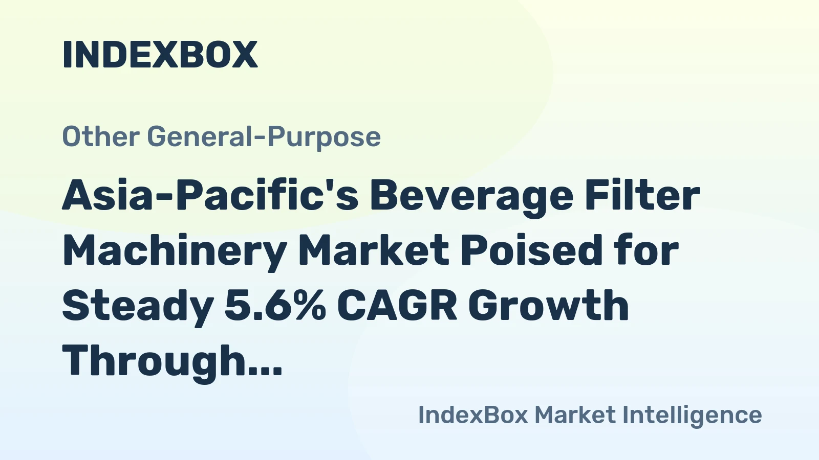 Asia-Pacific's Beverage Filter Machinery Market Poised for Steady 5.6% CAGR Growth Through 2035