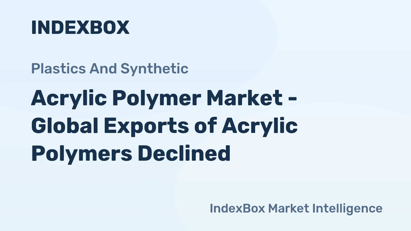 Acrylic Polymer Market - Global Exports of Acrylic Polymers Declined
