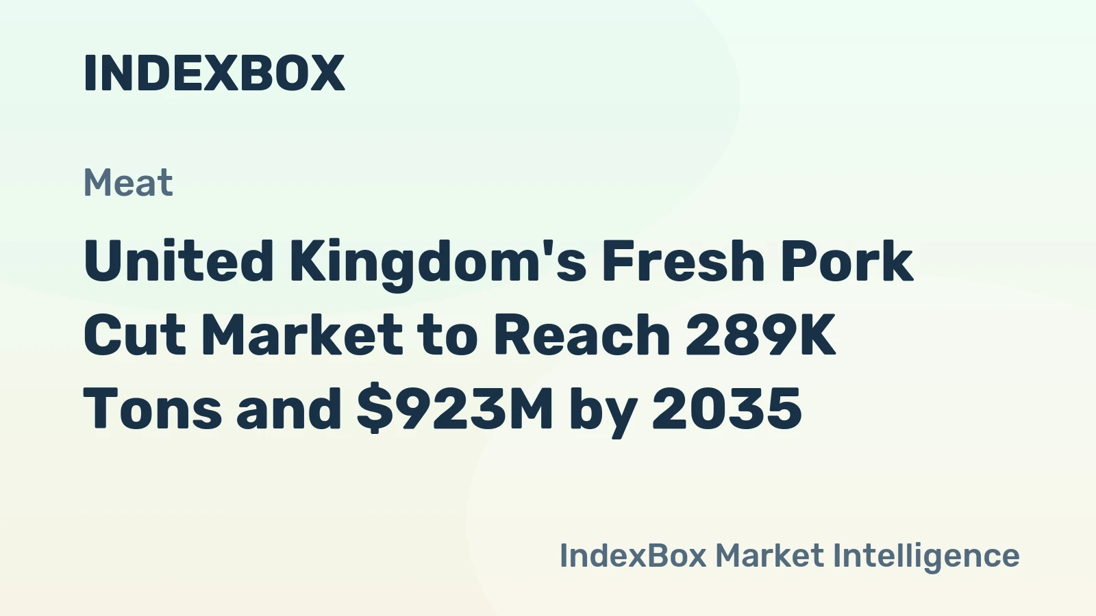 United Kingdom's Fresh Pork Cut Market to Reach 289K Tons and $923M by 2035