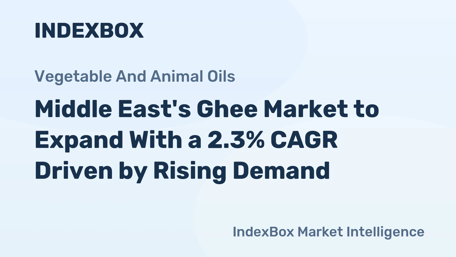 Middle East's Ghee Market to Expand With a 2.3% CAGR Driven by Rising Demand