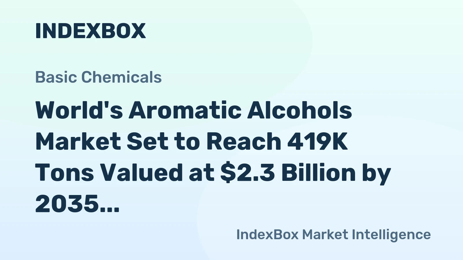 World's Aromatic Alcohols Market Set to Reach 419K Tons Valued at $2.3 Billion by 2035