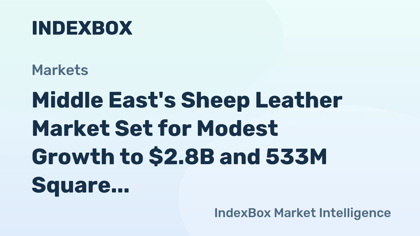 Middle East's Sheep Leather Market Set for Modest Growth to $2.8B and 533M Square Meters by 2035