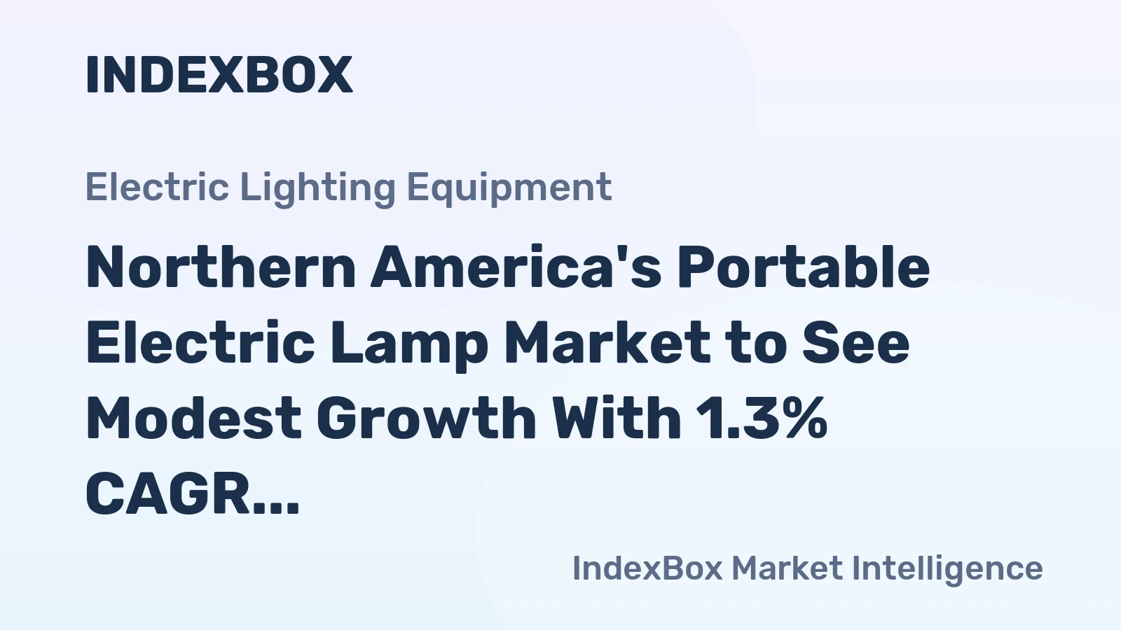 Northern America's Portable Electric Lamp Market to See Modest Growth With 1.3% CAGR in Value