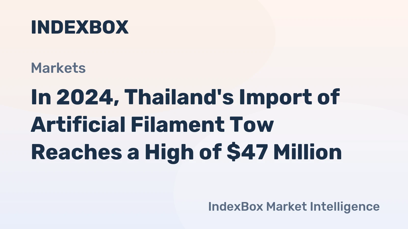 In 2024, Thailand's Import of Artificial Filament Tow Reaches a High of $47 Million