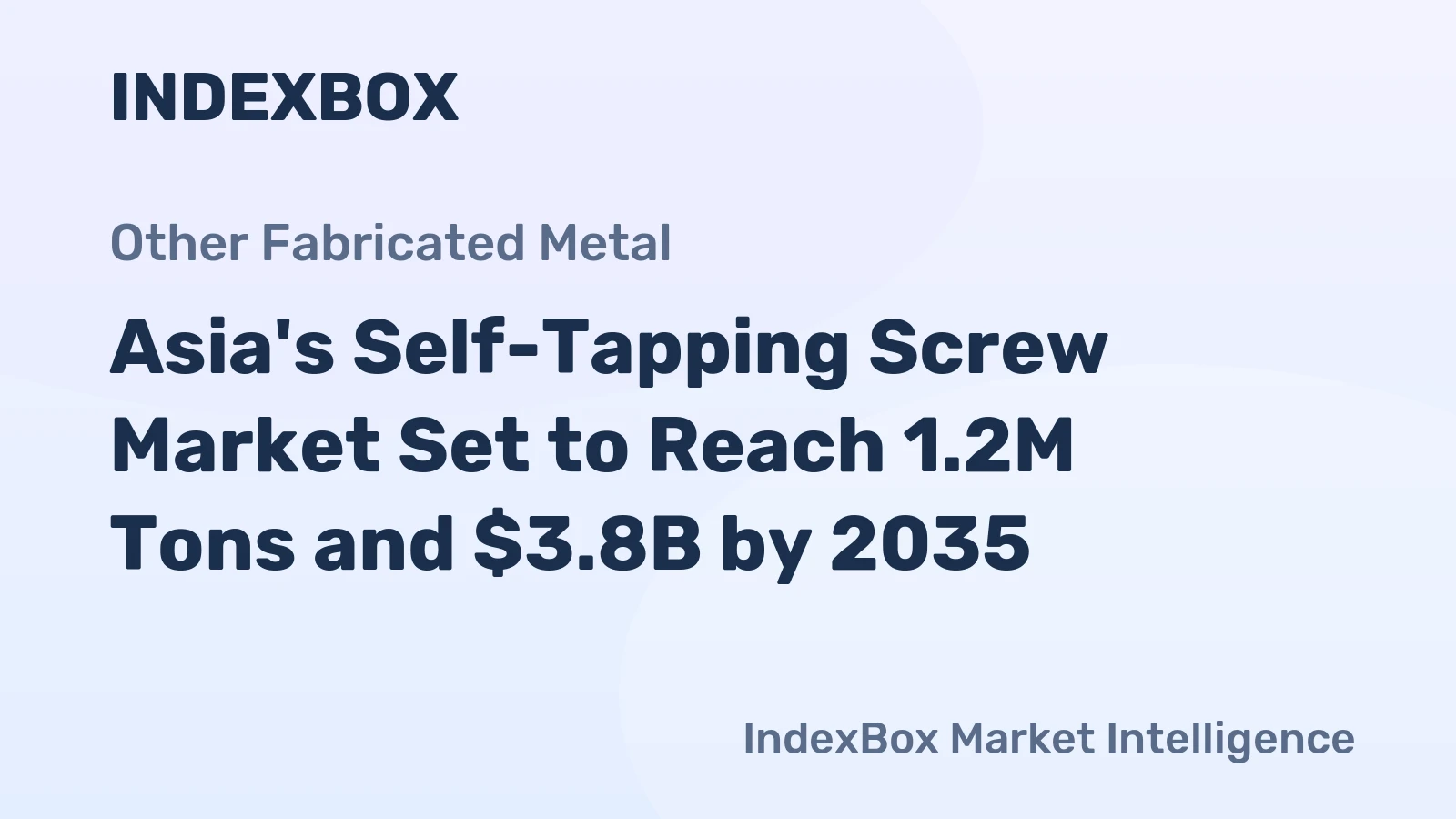 Asia's Self-Tapping Screw Market Set to Reach 1.2M Tons and $3.8B by 2035