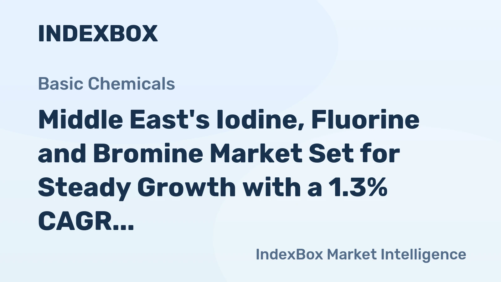 Middle East's Iodine, Fluorine and Bromine Market Set for Steady Growth with a 1.3% CAGR Through 2035