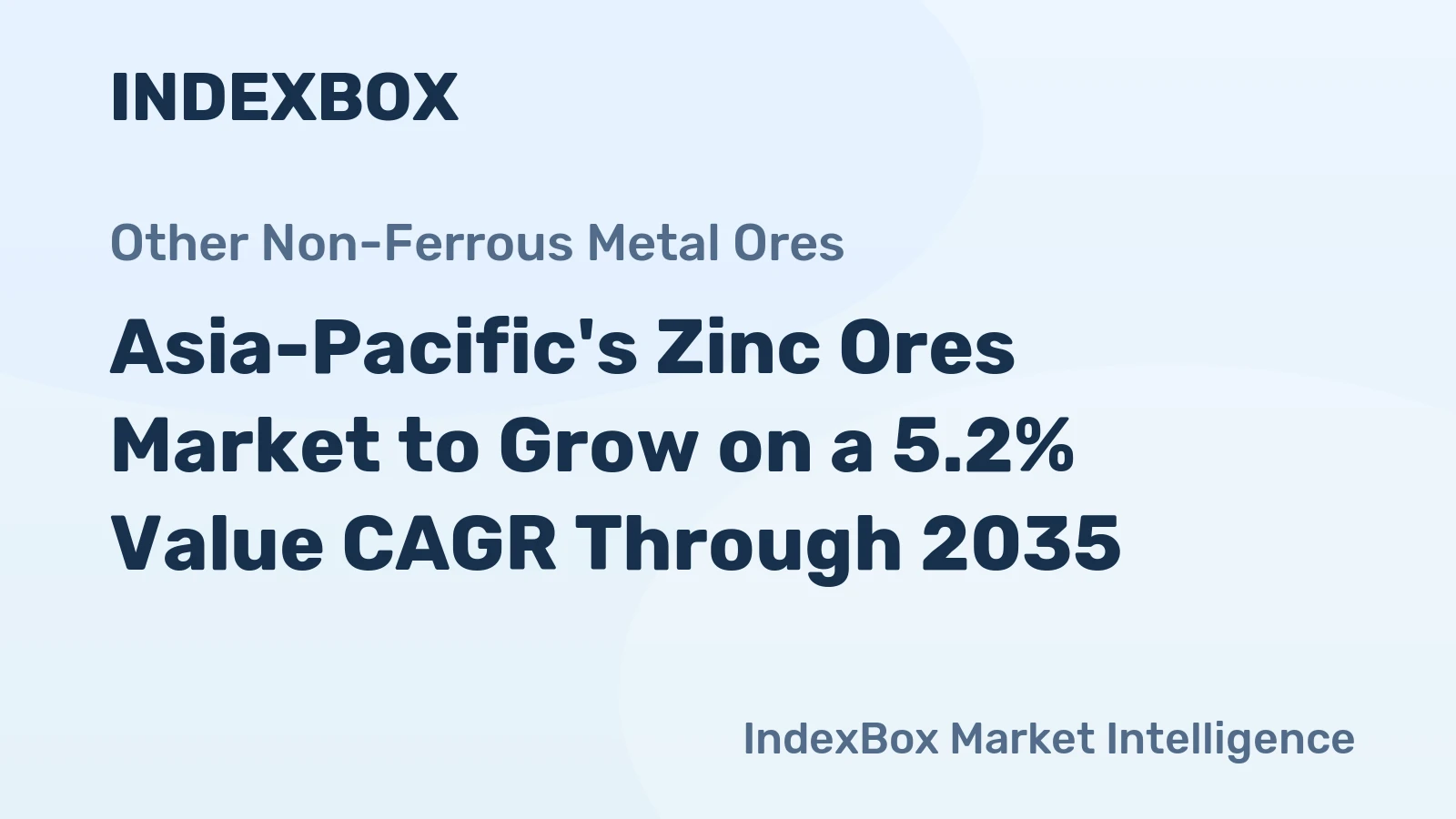Asia-Pacific's Zinc Ores Market to Grow on a 5.2% Value CAGR Through 2035