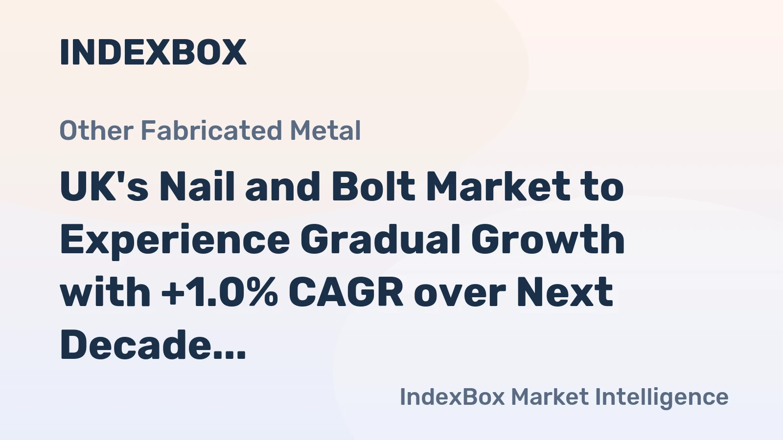 UK's Nail and Bolt Market to Experience Gradual Growth with +1.0% CAGR over Next Decade