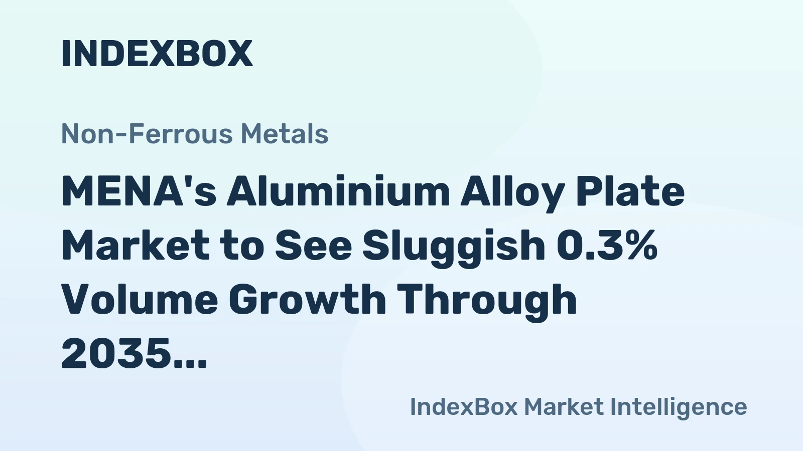 MENA's Aluminium Alloy Plate Market to See Sluggish 0.3% Volume Growth Through 2035