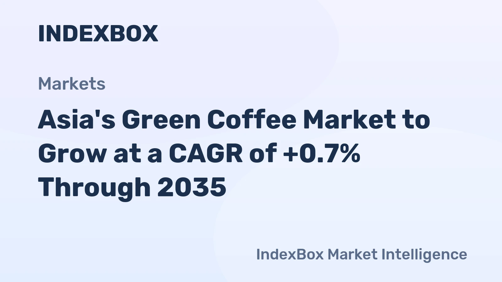 Asia's Green Coffee Market to Grow at a CAGR of +0.7% Through 2035