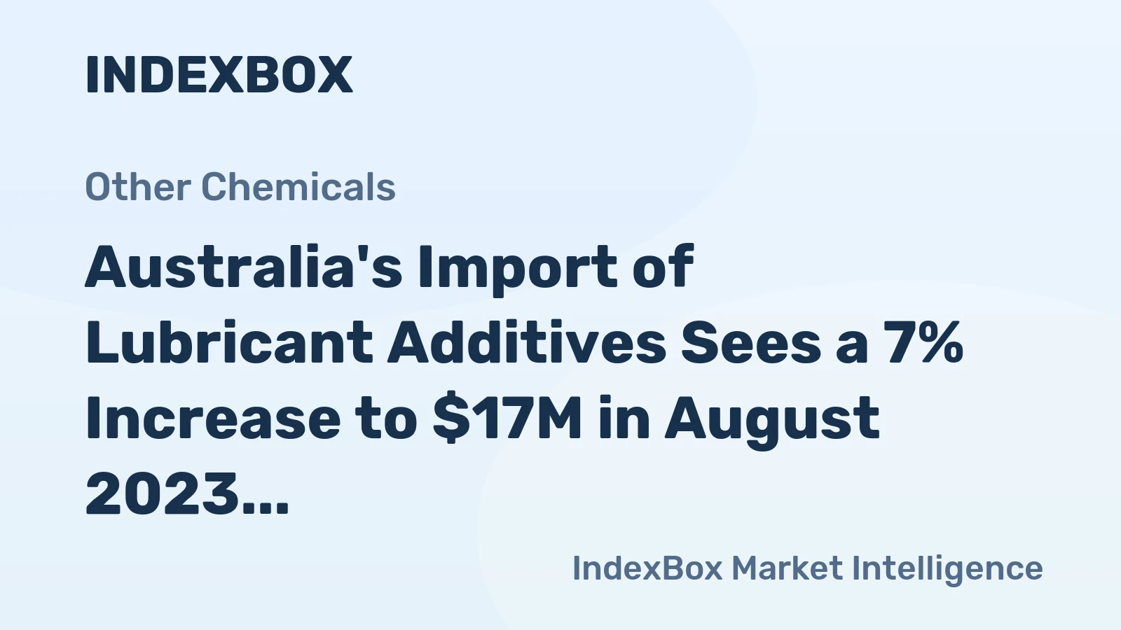 Australia's Import of Lubricant Additives Sees a 7% Increase to $17M in August 2023