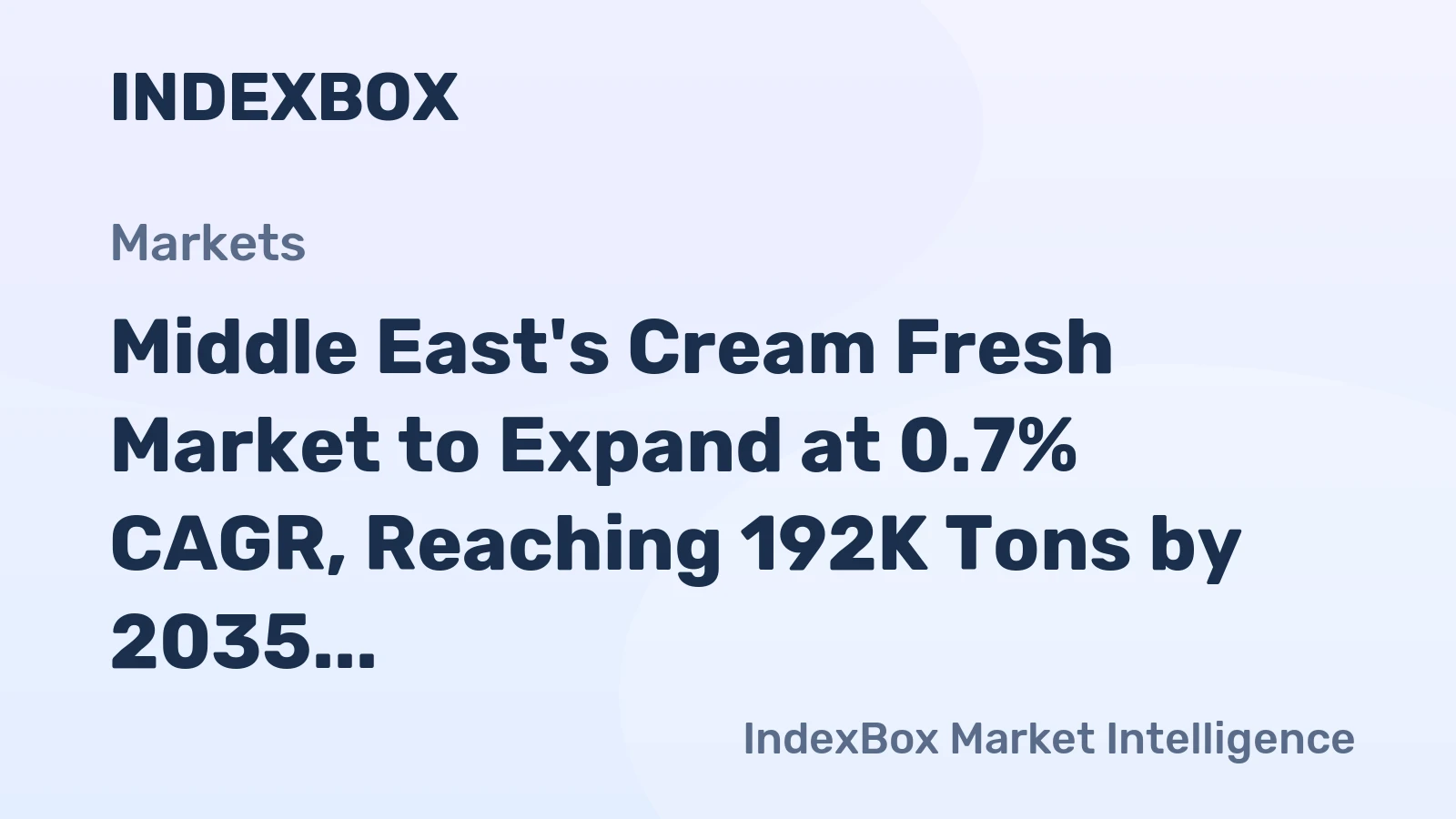 Middle East's Cream Fresh Market to Expand at 0.7% CAGR, Reaching 192K Tons by 2035