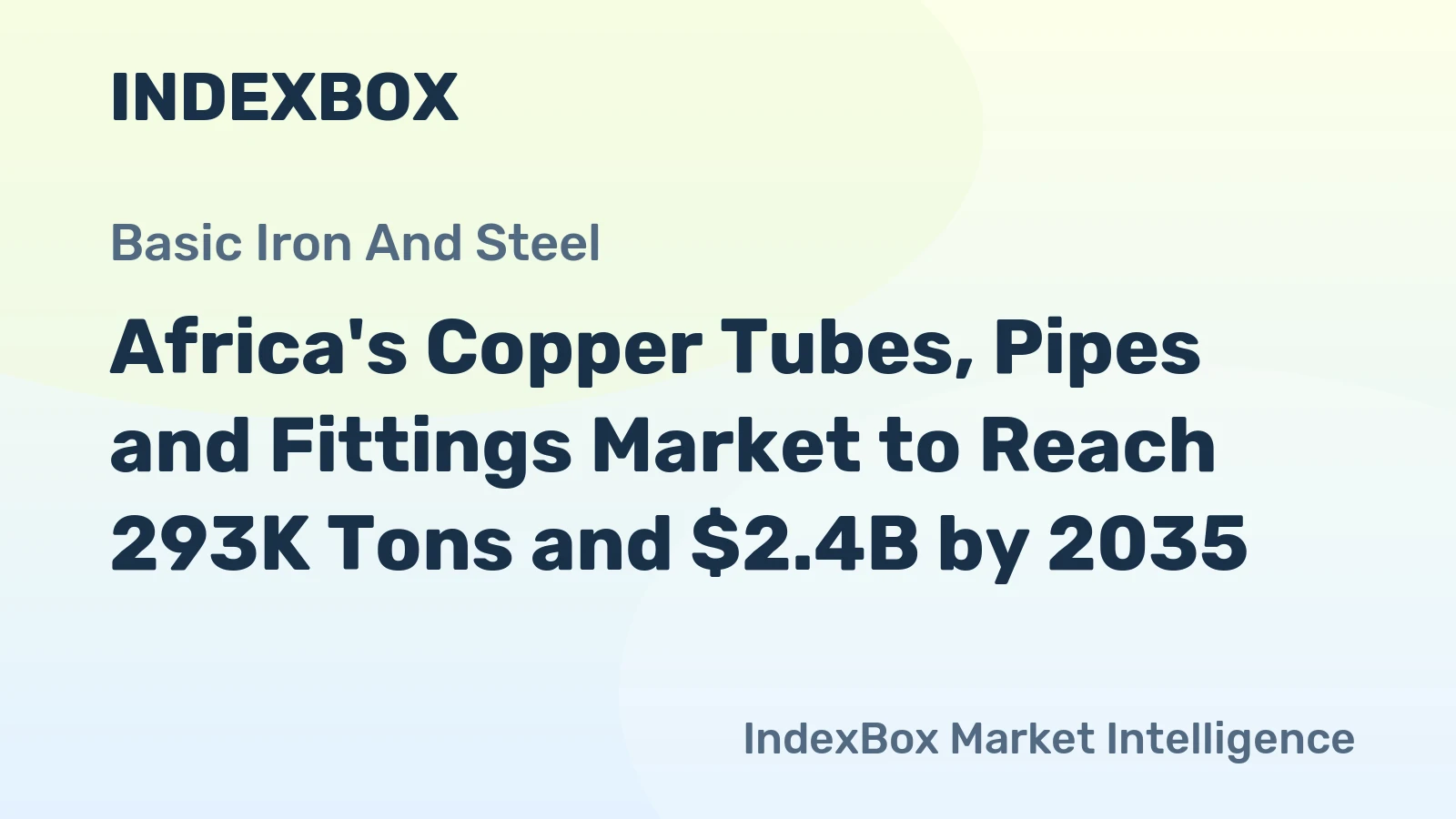 Africa's Copper Tubes, Pipes and Fittings Market to Reach 293K Tons and $2.4B by 2035