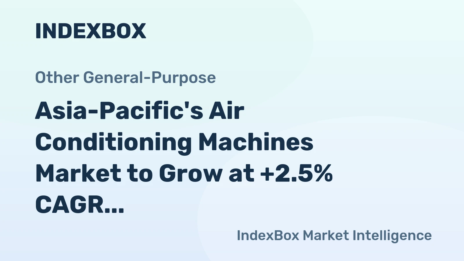 Asia-Pacific's Air Conditioning Machines Market to Grow at +2.5% CAGR Over Next Decade