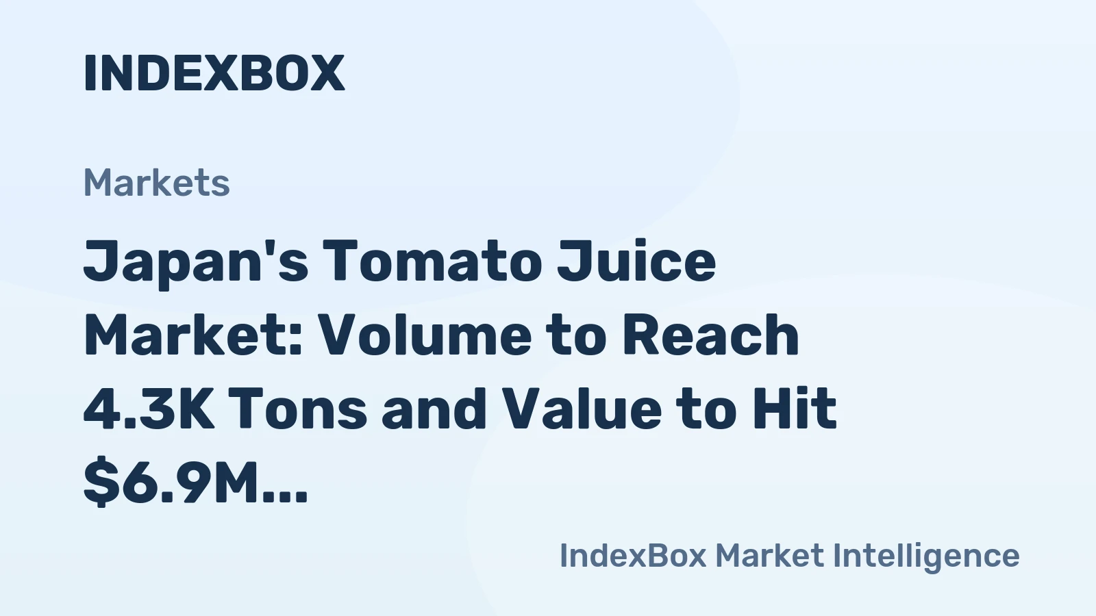 Japan's Tomato Juice Market: Volume to Reach 4.3K Tons and Value to Hit $6.9M by 2035