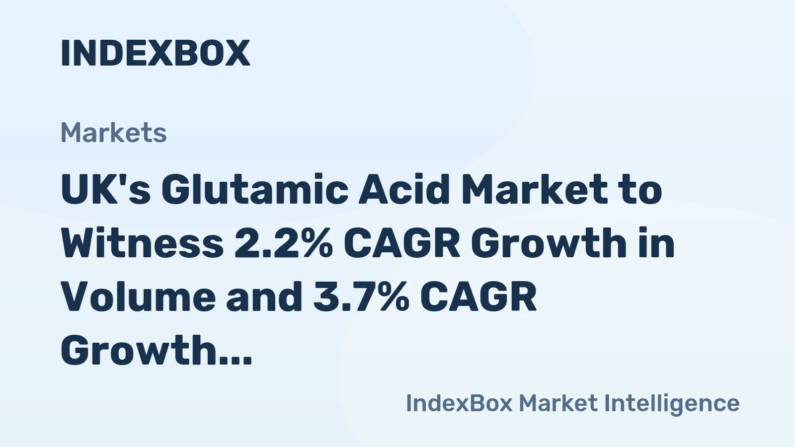UK's Glutamic Acid Market to Witness 2.2% CAGR Growth in Volume and 3.7% CAGR Growth in Value through 2035