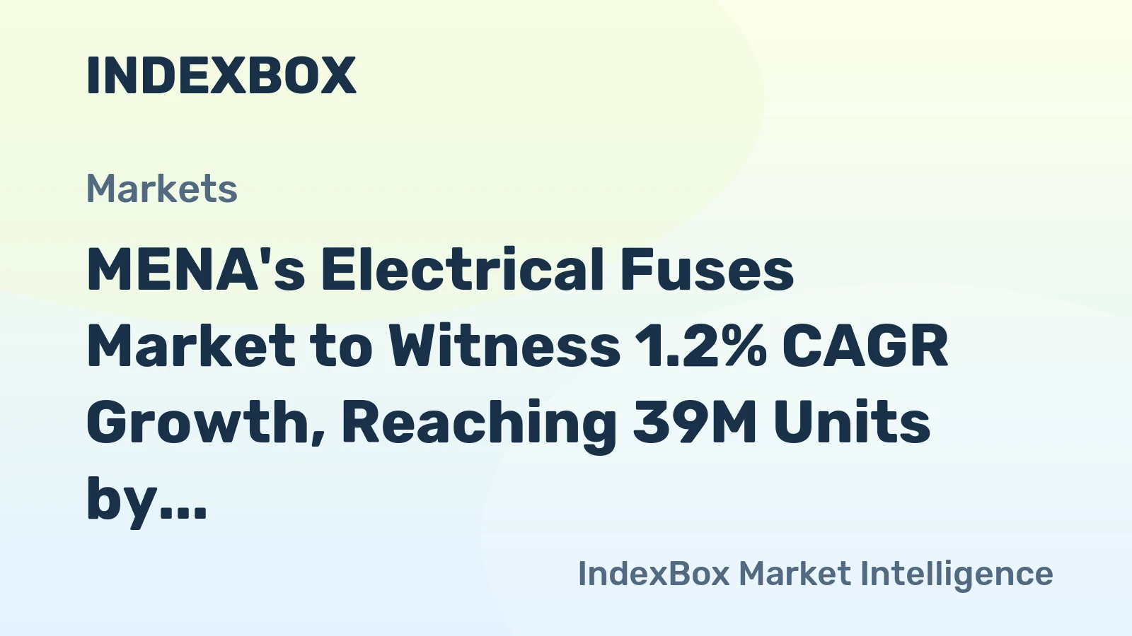 MENA's Electrical Fuses Market to Witness 1.2% CAGR Growth, Reaching 39M Units by 2035