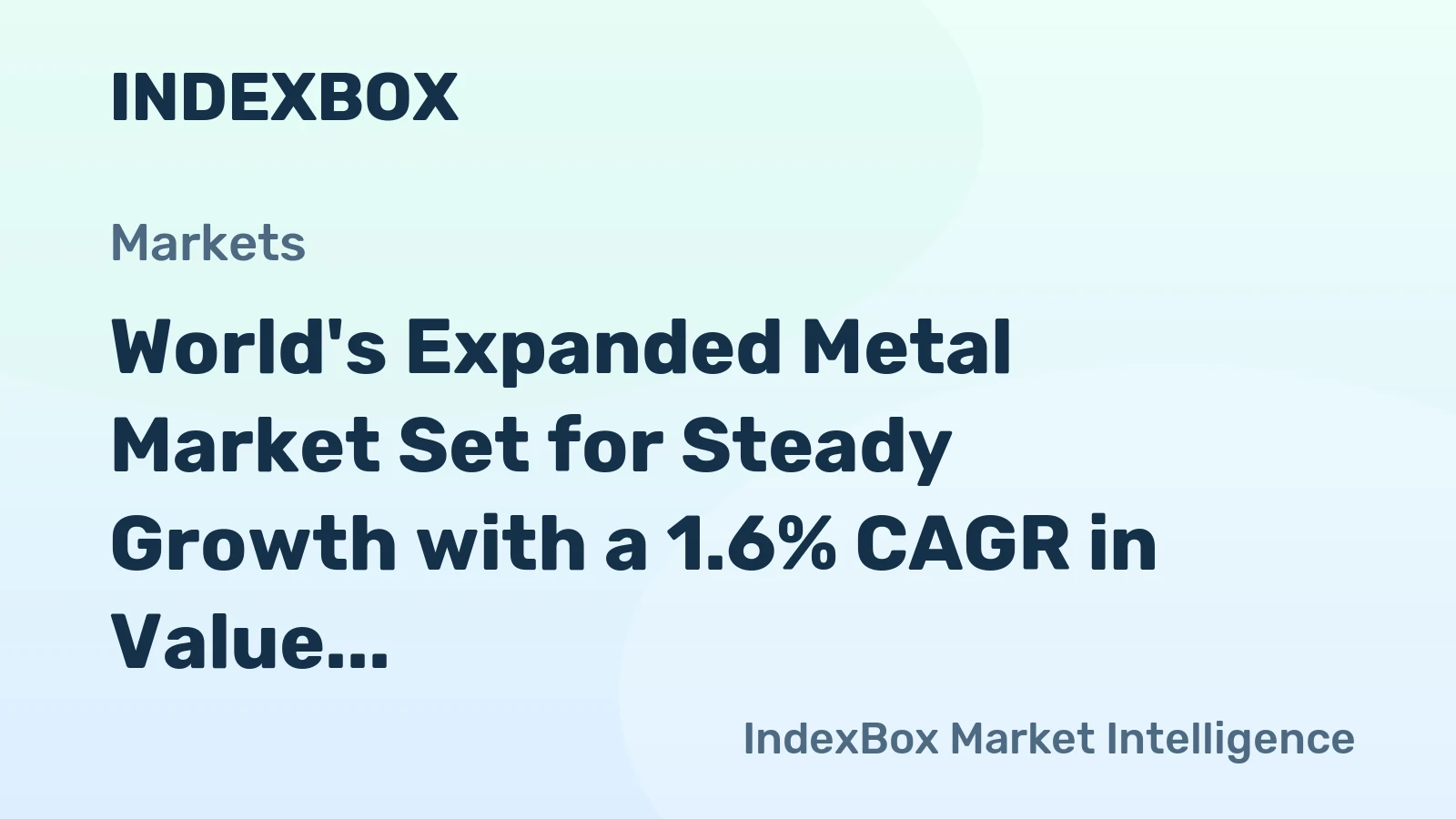 World's Expanded Metal Market Set for Steady Growth with a 1.6% CAGR in Value
