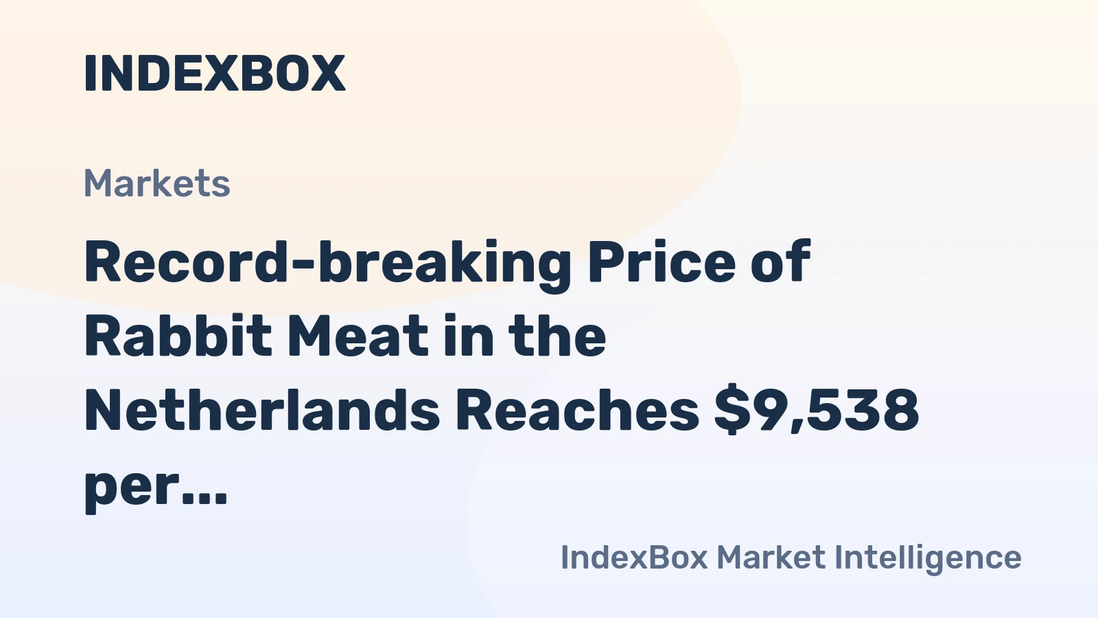 Record-breaking Price of Rabbit Meat in the Netherlands Reaches $9,538 per Ton