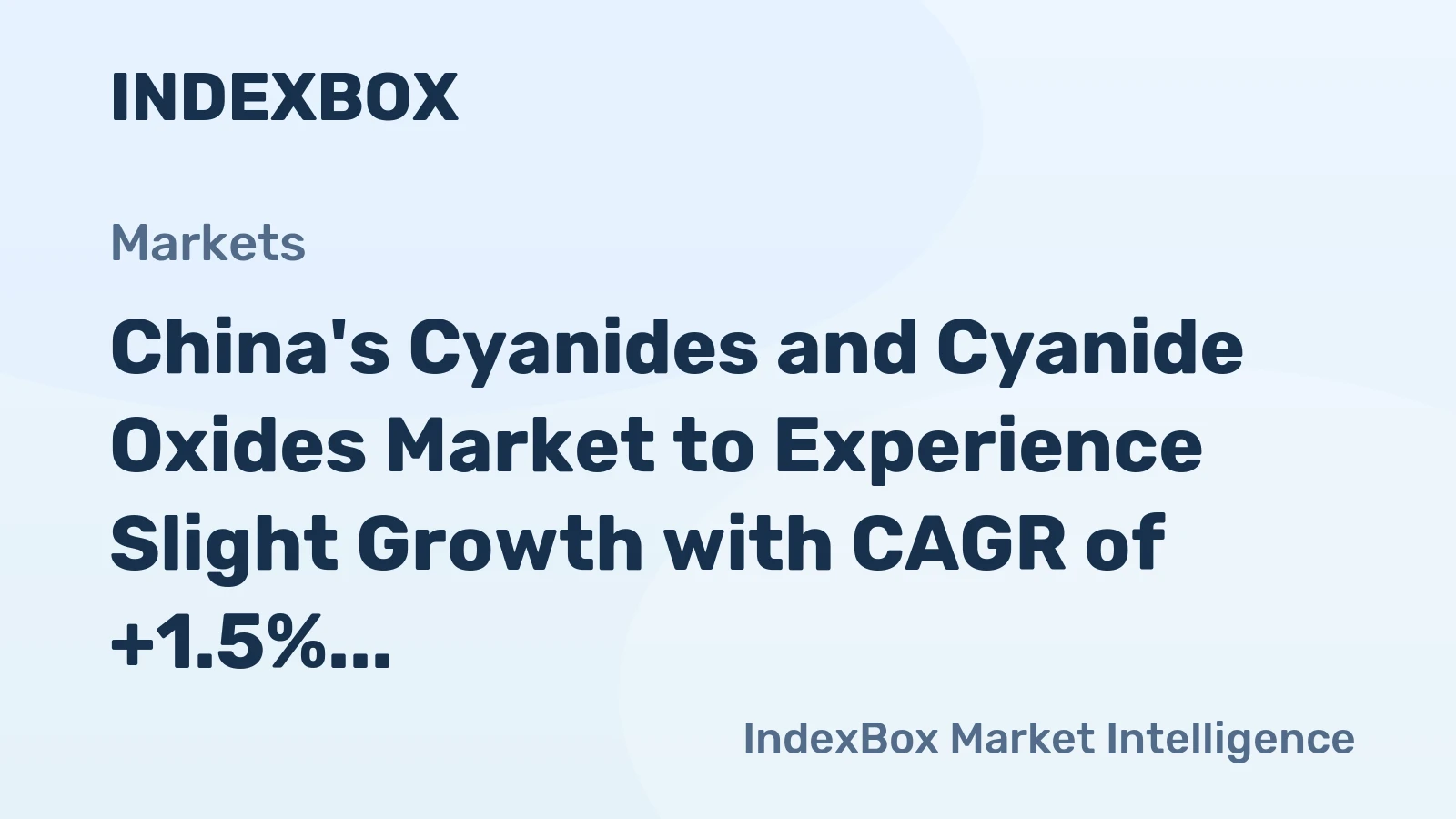China's Cyanides and Cyanide Oxides Market to Experience Slight Growth with CAGR of +1.5% from 2024 to 2035