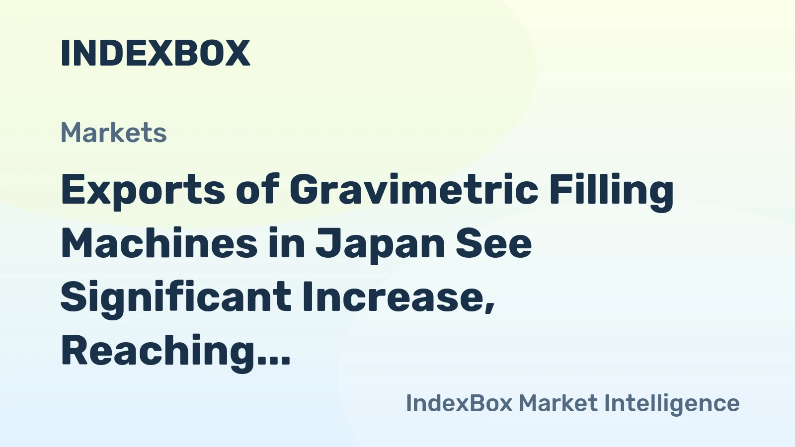 Exports of Gravimetric Filling Machines in Japan See Significant Increase, Reaching $11M in November 2023
