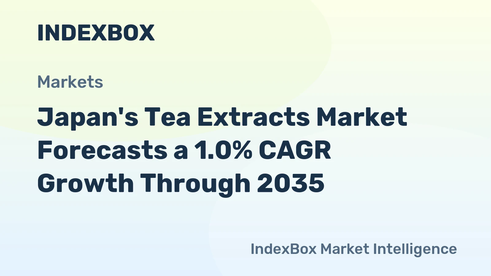 Japan's Tea Extracts Market Forecasts a 1.0% CAGR Growth Through 2035