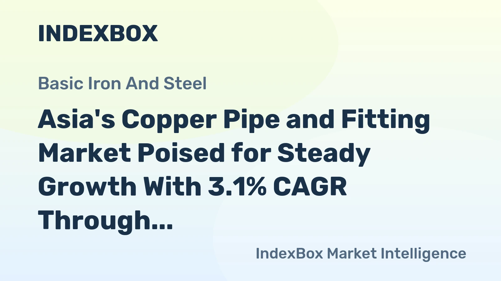 Asia's Copper Pipe and Fitting Market Poised for Steady Growth With 3.1% CAGR Through 2035