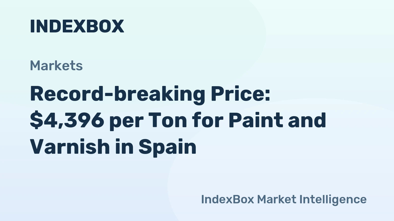 Record-breaking Price: $4,396 per Ton for Paint and Varnish in Spain