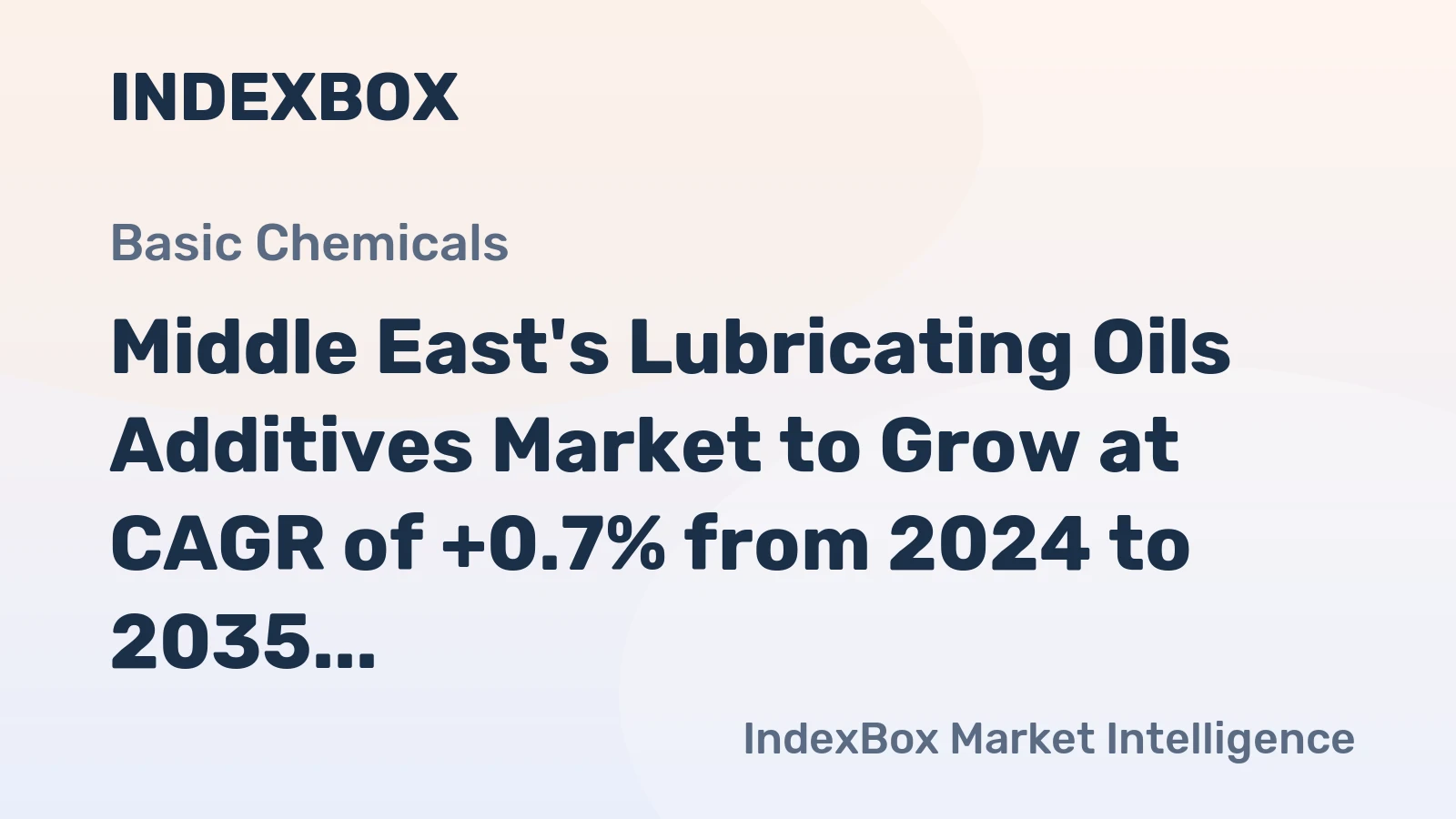 Middle East's Lubricating Oils Additives Market to Grow at CAGR of +0.7% from 2024 to 2035