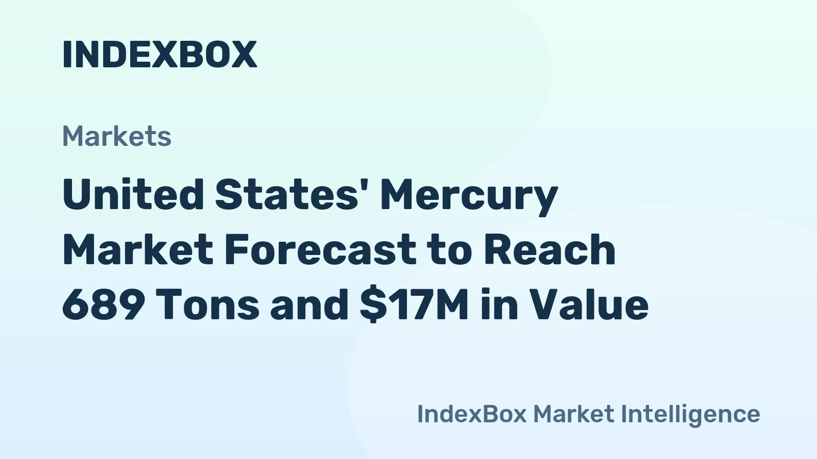 United States' Mercury Market Forecast to Reach 689 Tons and $17M in Value