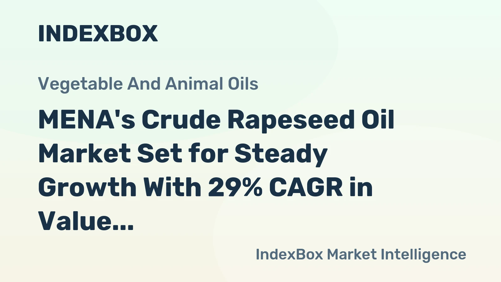 MENA's Crude Rapeseed Oil Market Set for Steady Growth With 29% CAGR in Value Through 2035