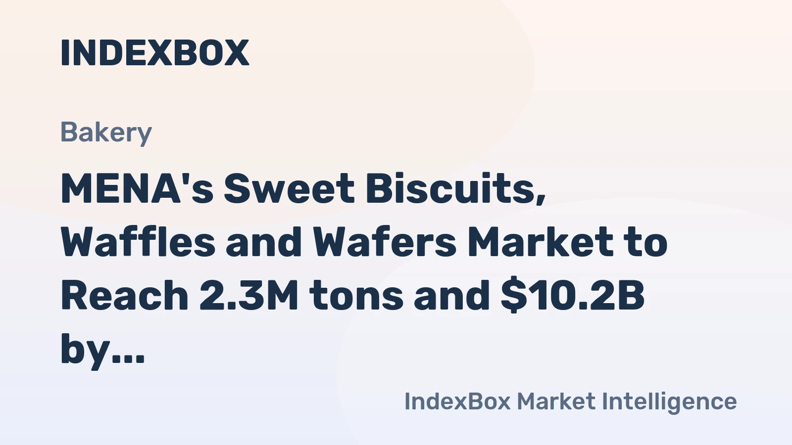 MENA's Sweet Biscuits, Waffles and Wafers Market to Reach 2.3M tons and $10.2B by 2035