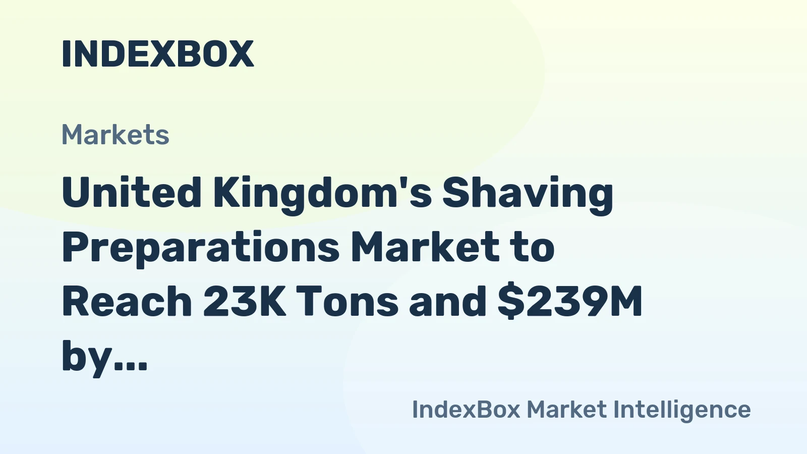 United Kingdom's Shaving Preparations Market to Reach 23K Tons and $239M by 2035