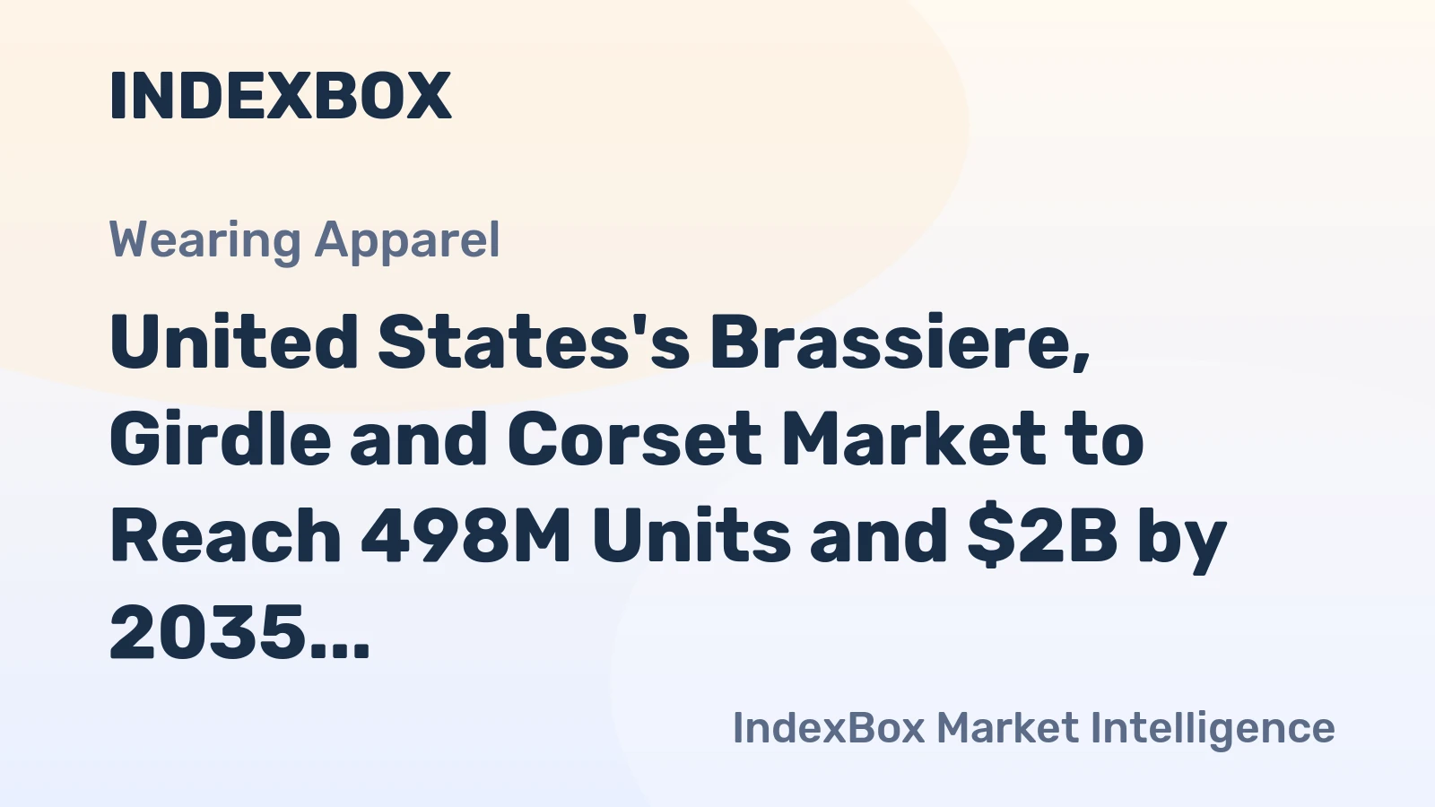 United States's Brassiere, Girdle and Corset Market to Reach 498M Units and $2B by 2035