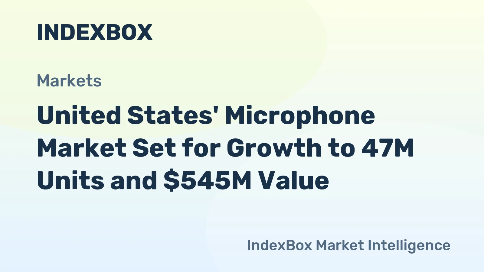 United States' Microphone Market Set for Growth to 47M Units and $545M Value