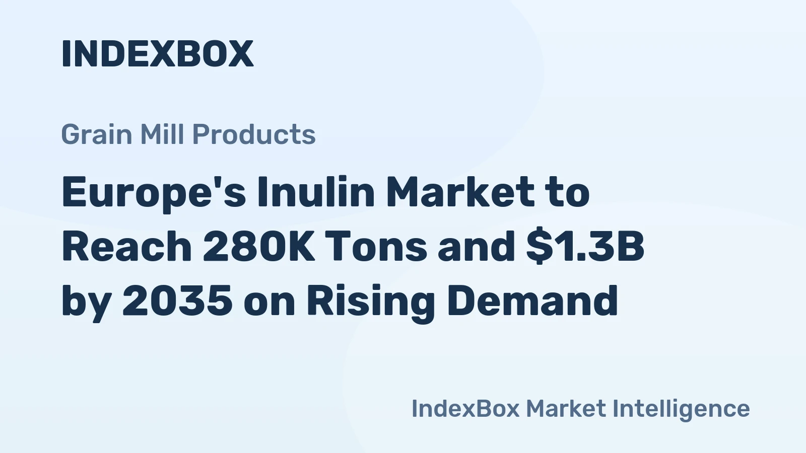 Europe's Inulin Market to Reach 280K Tons and $1.3B by 2035 on Rising Demand