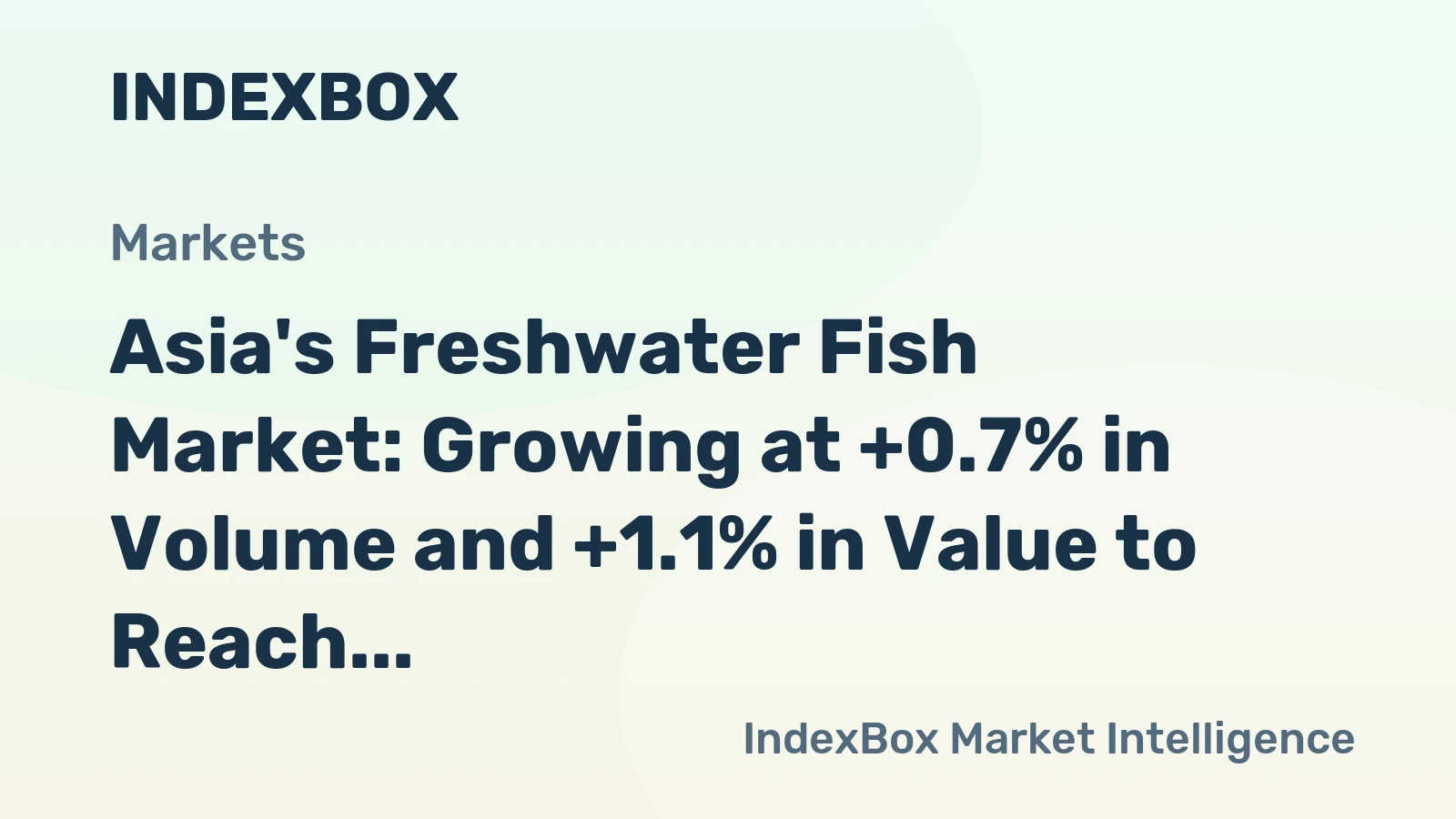 Asia's Freshwater Fish Market: Growing at +0.7% in Volume and +1.1% in Value to Reach 275K tons and $1.9B by 2035