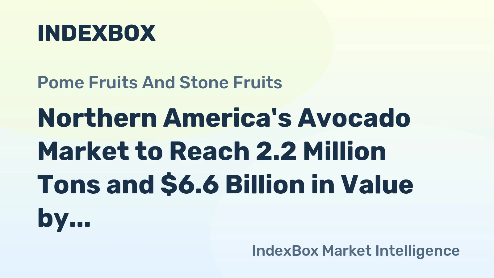 Northern America's Avocado Market to Reach 2.2 Million Tons and $6.6 Billion in Value by 2035