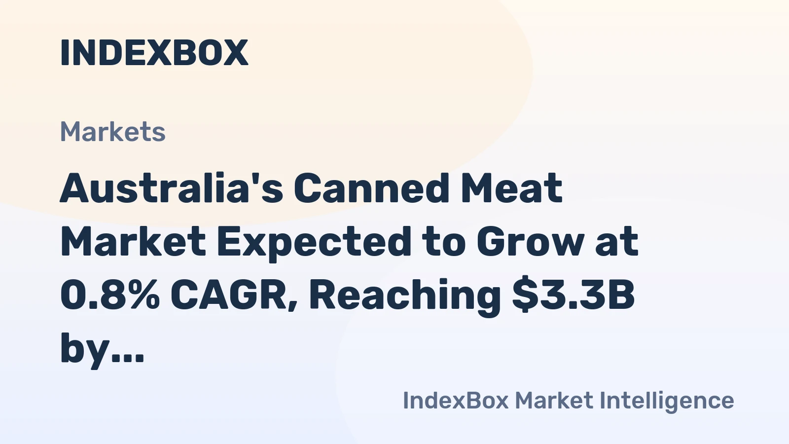 Australia's Canned Meat Market Expected to Grow at 0.8% CAGR, Reaching $3.3B by 2035