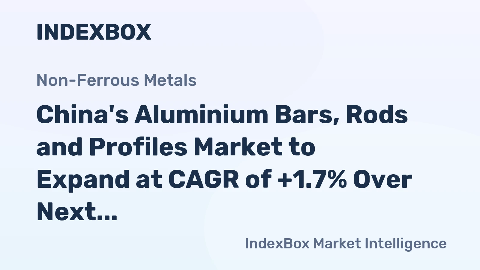 China's Aluminium Bars, Rods and Profiles Market to Expand at CAGR of +1.7% Over Next Decade