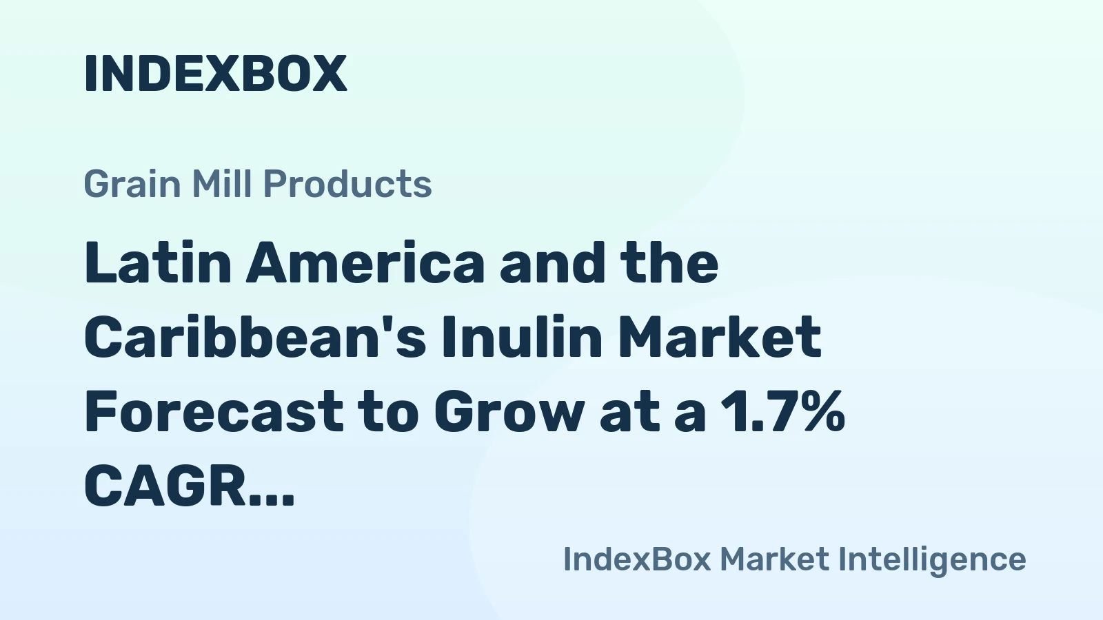Latin America and the Caribbean's Inulin Market Forecast to Grow at a 1.7% CAGR Through 2035
