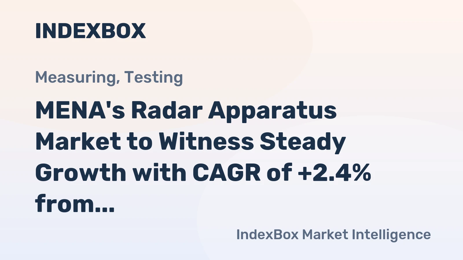 MENA's Radar Apparatus Market to Witness Steady Growth with CAGR of +2.4% from 2024 to 2035